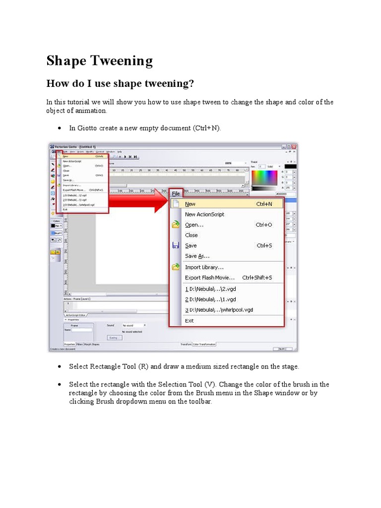 How Do I Use Shape Tweening? | PDF