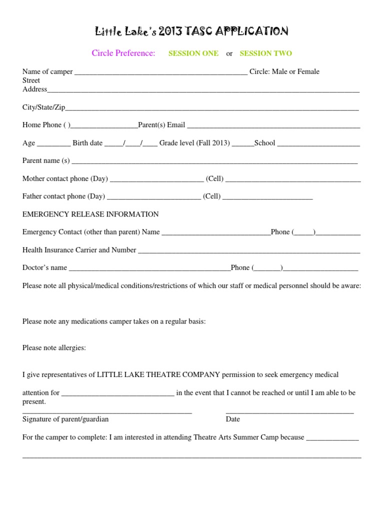 2013 Tasc Application | PDF