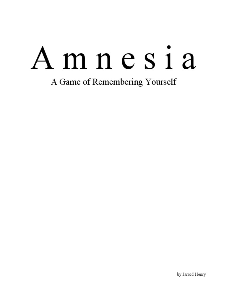 Amnesia | PDF | Role Playing Games | Dice