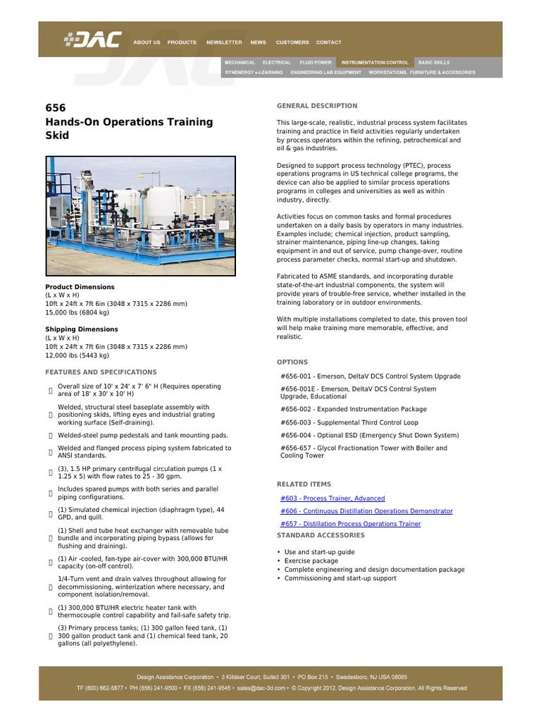 #656 - Hands-On Operations Training Skid | PDF | Pump | Valve