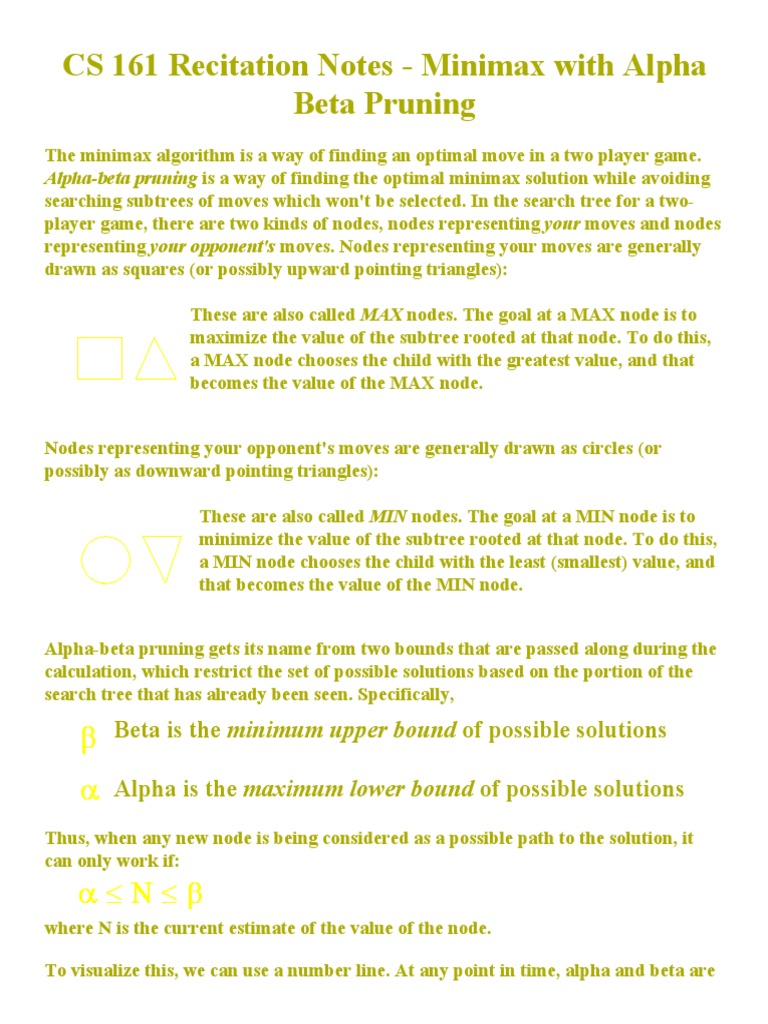 Minimax & Alpha-Beta Pruning Guide | PDF | Algorithms And Data Structures | Theoretical Computer ...