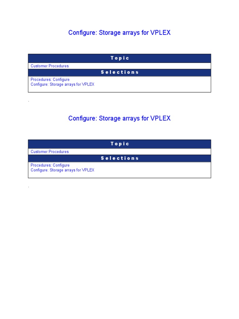 Configure VPLEX Storage Arrays | PDF