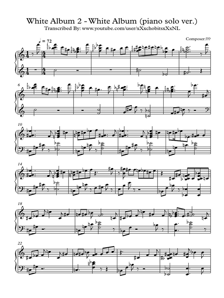 White Album 2 - White Album (Piano Solo Ver.) - Sheet Music by ...