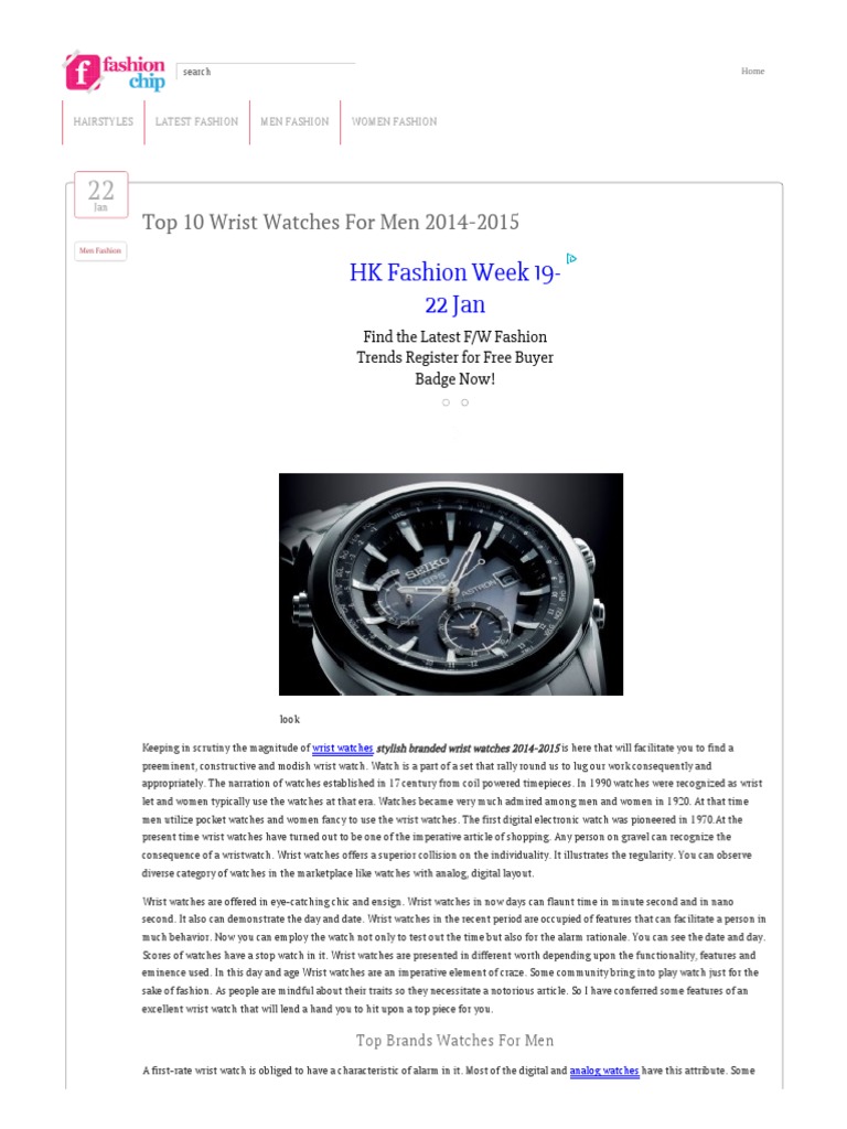 Top 10 WW For Men | PDF | Watch | Horology