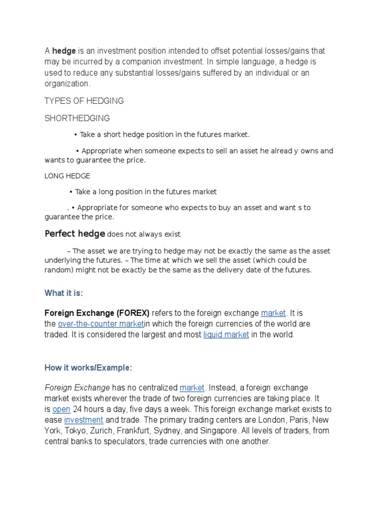 Perfect Hedge: What It Is | PDF | Foreign Exchange Market | Hedge (Finance)