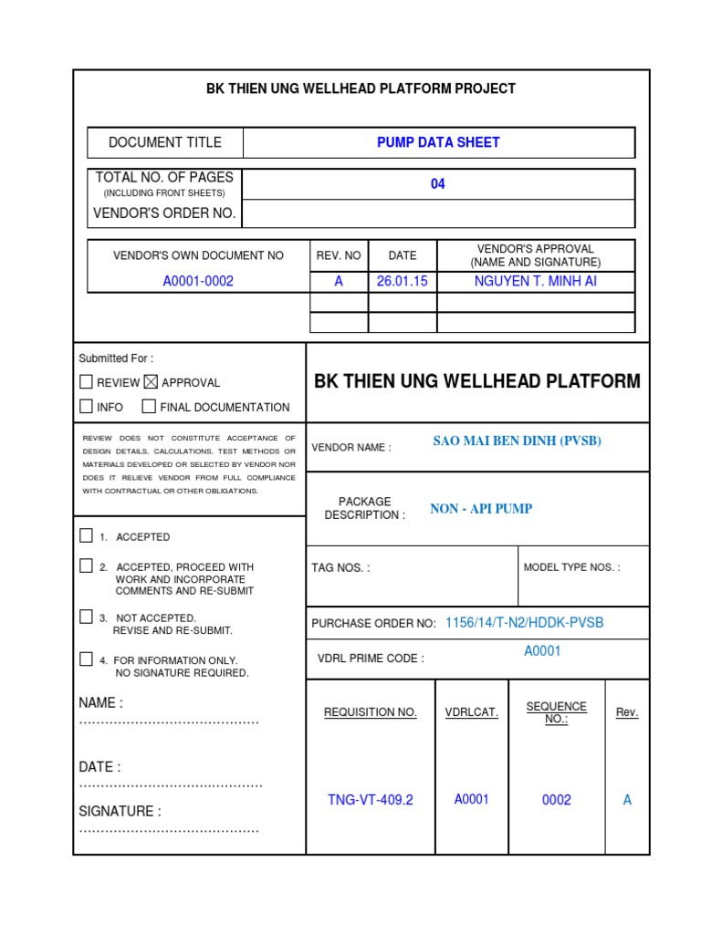 Centrifugal Pump Data Sheet | PDF