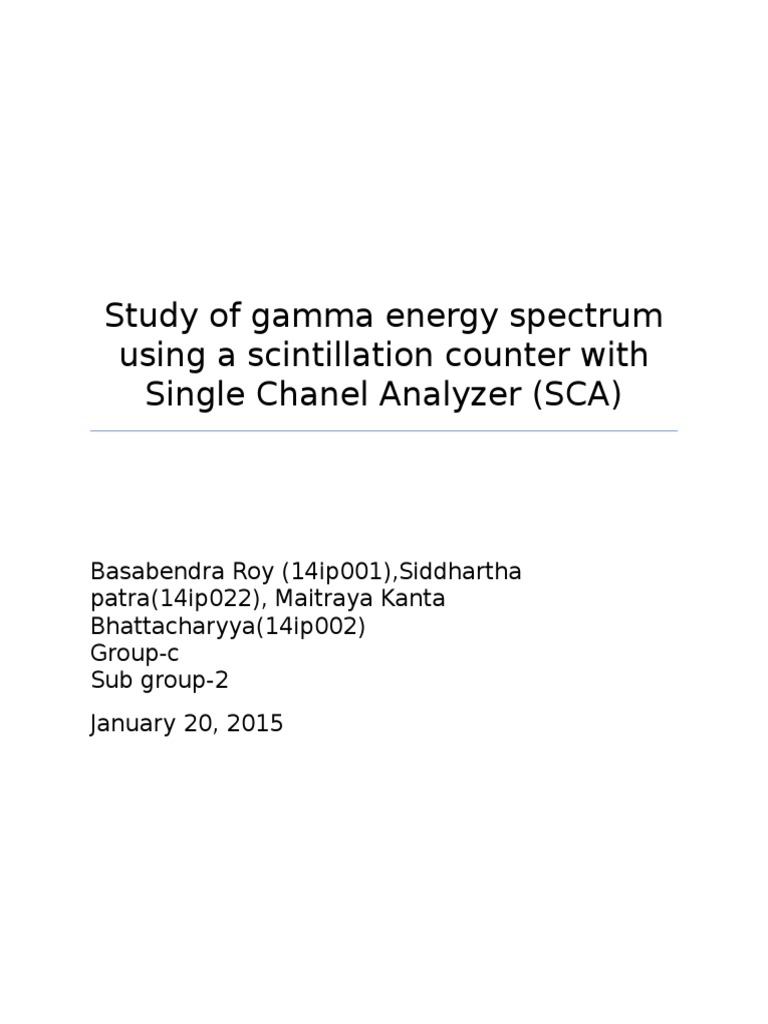 Gamma Energy Spectrum Analysis with SCA | PDF | Electron | Photon