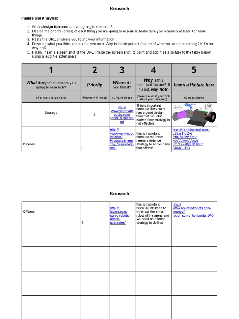 EV3 Robot Design Feature Research | PDF | Career & Growth