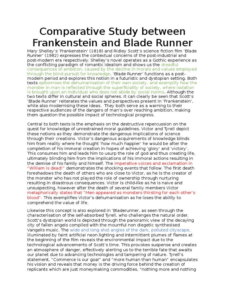 Frankenstein and Blade Runner | PDF | Frankenstein | Mary Shelley
