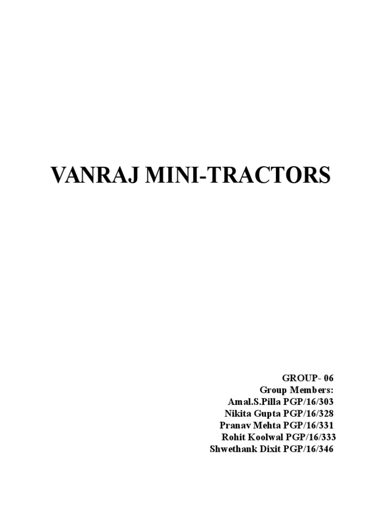 Vanraj Case Study | PDF | Tractor | Accrual