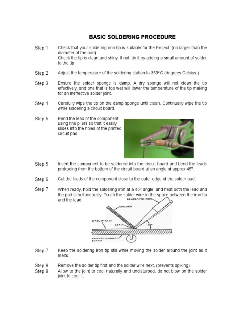 Basic Soldering Procedure-1 | PDF