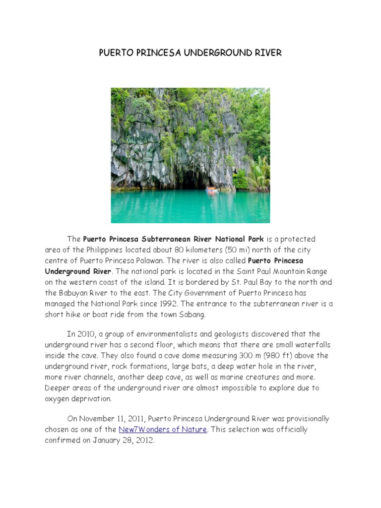Puerto Princesa Underground River Overview | PDF | Social Science