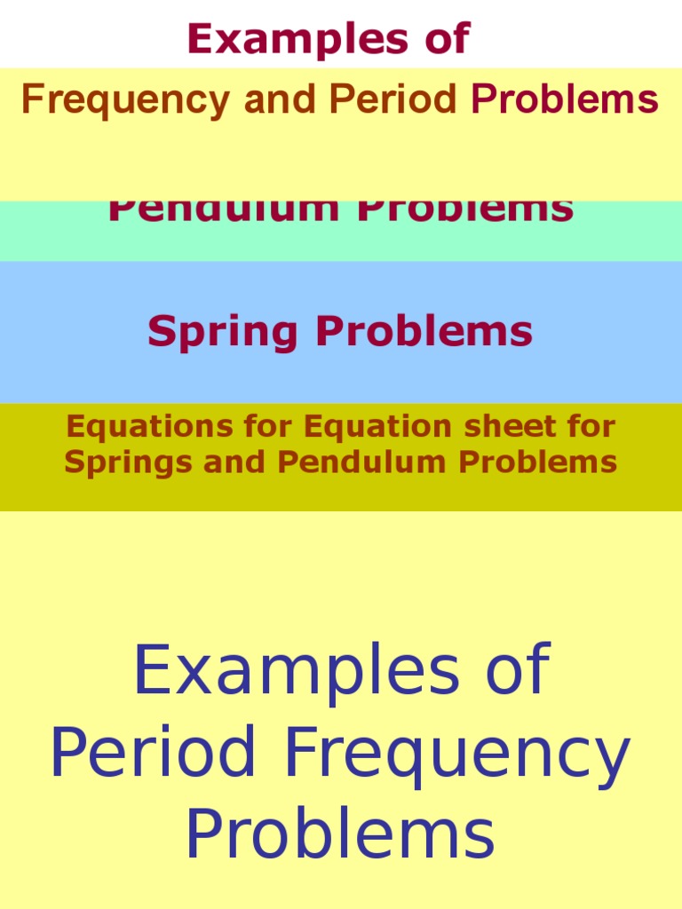 Examples of Pendulum and Spring Problems Answer KEY | PDF | Frequency ...