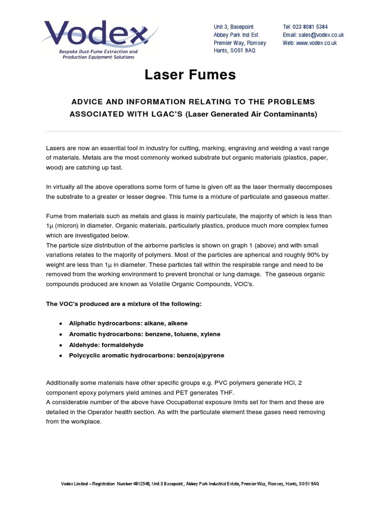 Laser Fumes | PDF | Volatile Organic Compound | Filtration
