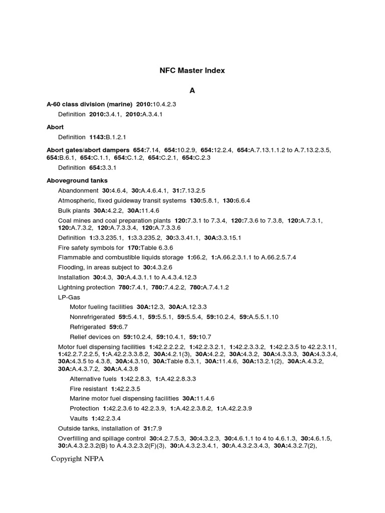 Standard Master Index - (WWW - Nfpa.com - Co) | PDF | Fire Engine ...