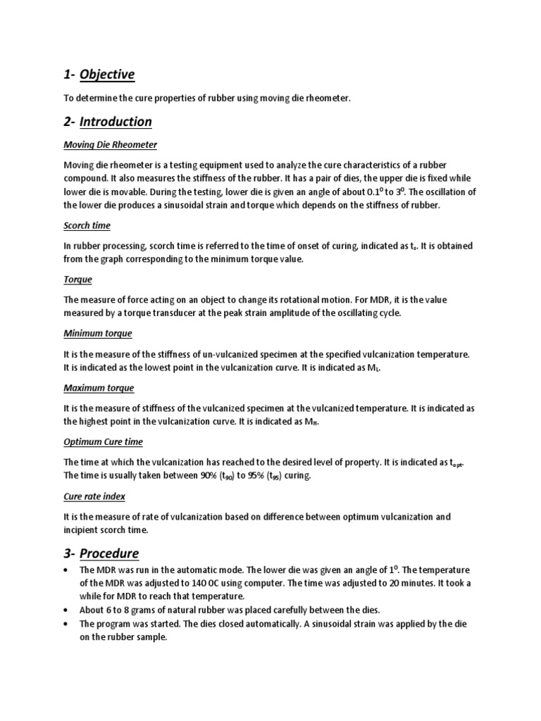 Moving Die Rheometer | PDF | Cross Link | Mechanical Engineering