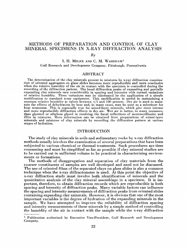 Clay Preparation RTG | PDF | X Ray Crystallography | Minerals