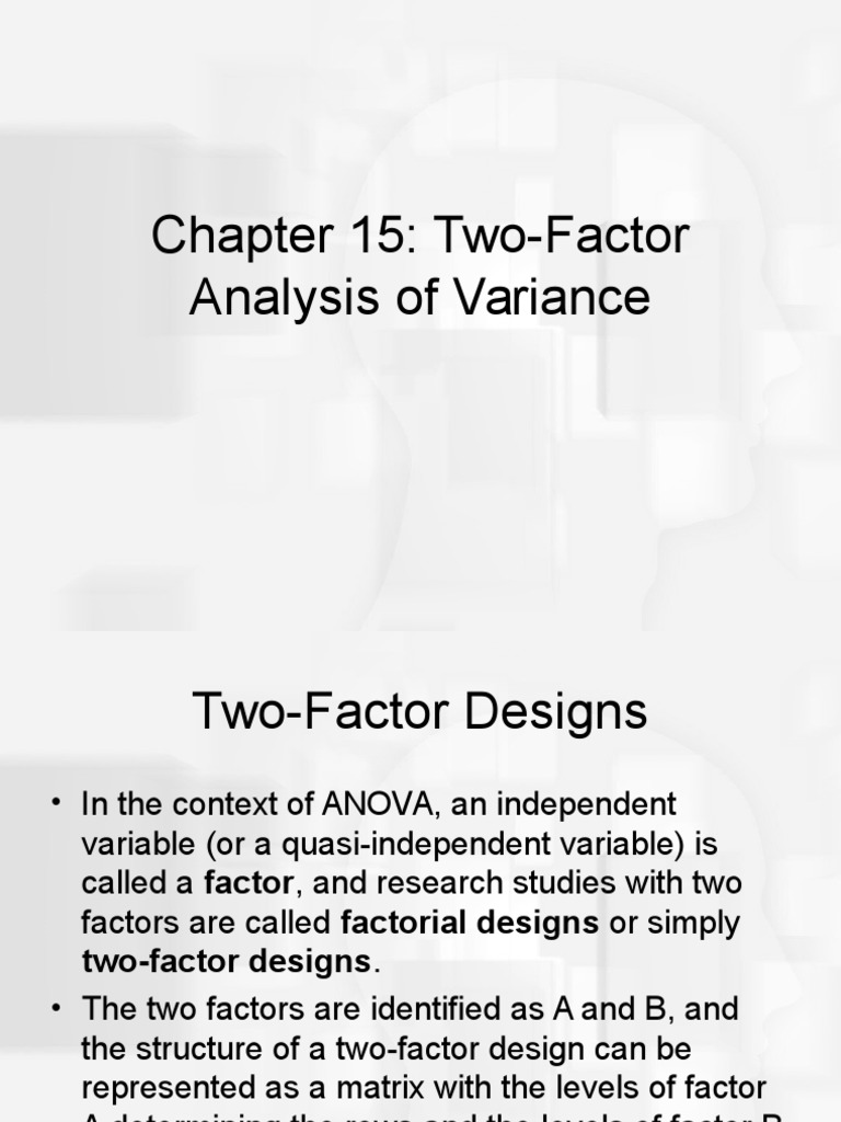 Chapter 15: Two-Factor Analysis of Variance | PDF | Analysis Of ...