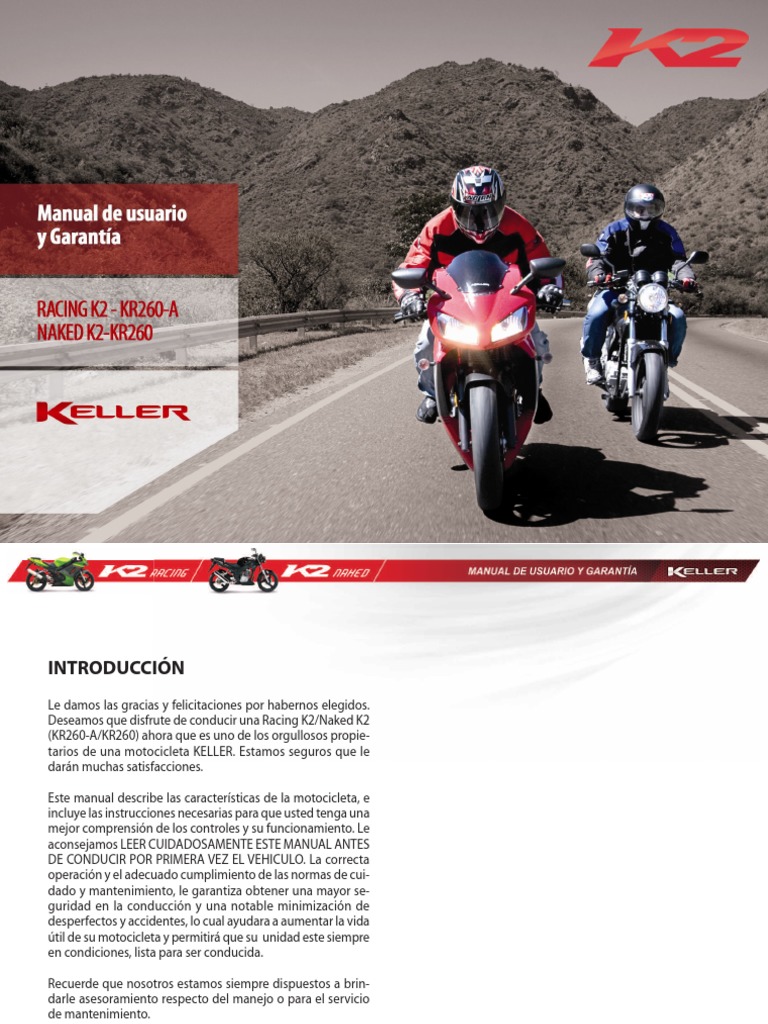 Manual Keller Racing K2 PDF | PDF | Motocicleta | Neumático