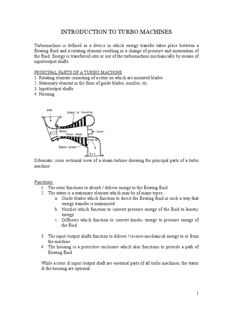 Turbo Machines | PDF | Turbomachinery | Turbine