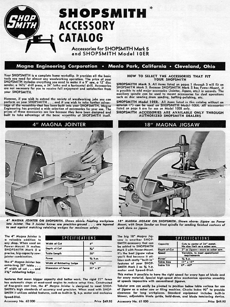 Shopsmith Accessories | PDF