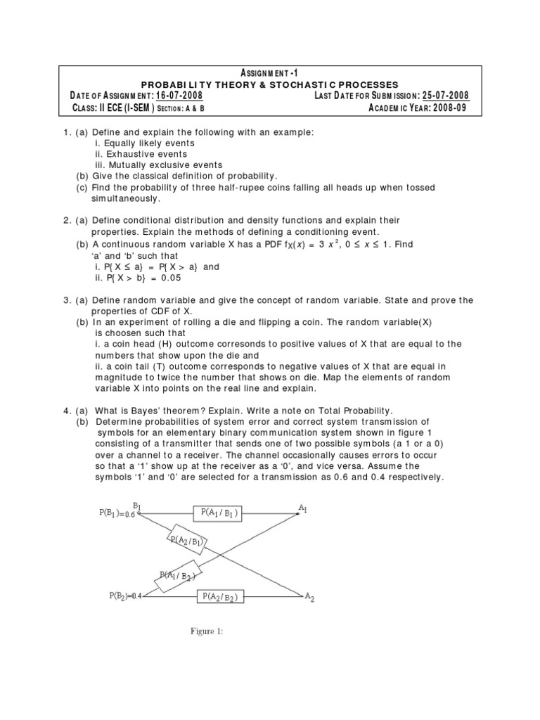 Probability Theory and Stochastic Processes - Assignment | PDF ...
