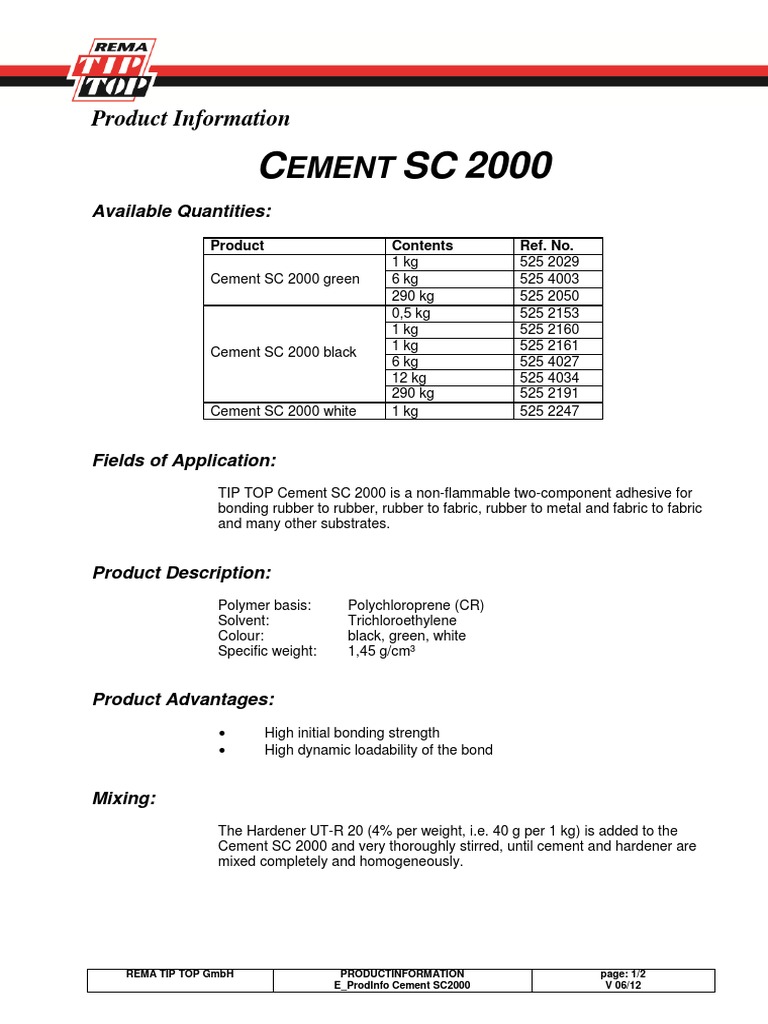 Cement SC2000 | PDF
