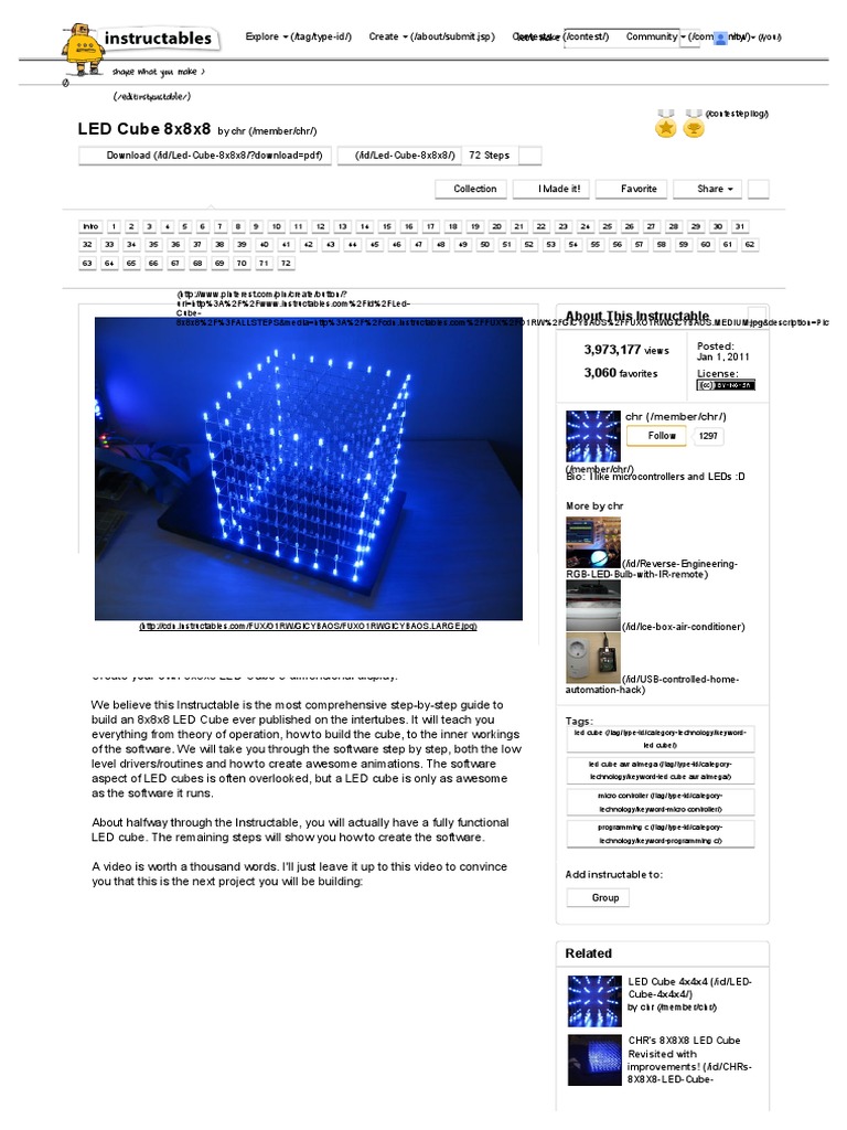 LED Cube 8x8x8 | PDF | Electrical Connector | Soldering