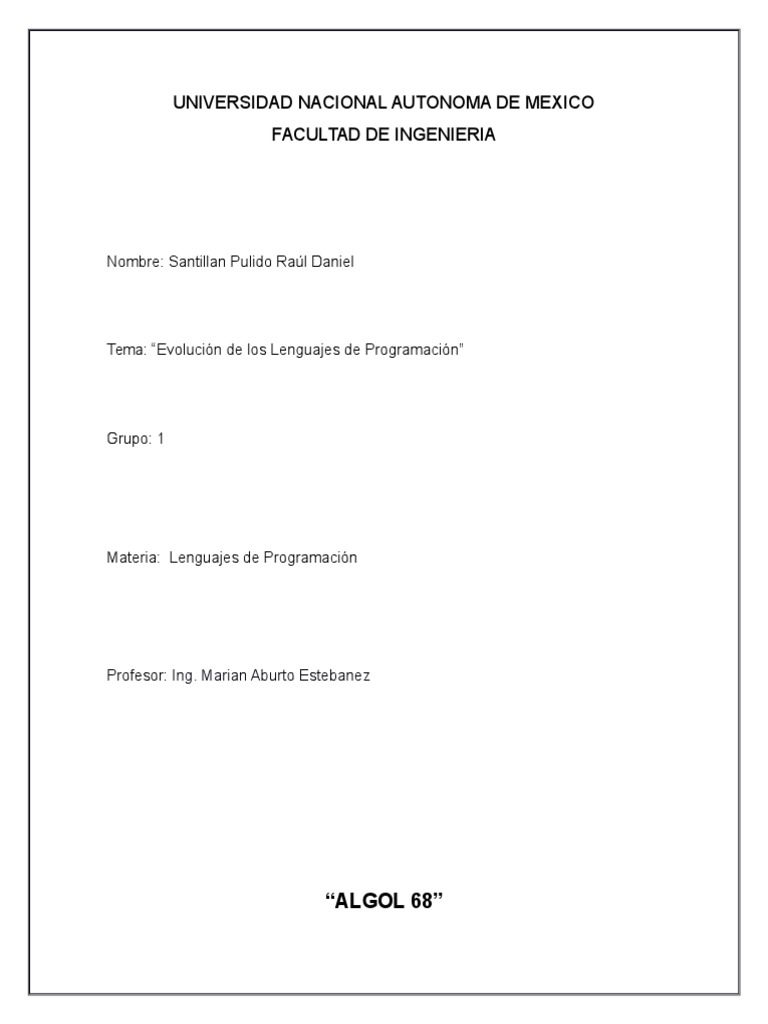 Algol 68 | PDF | Lenguaje de programación | Compilador