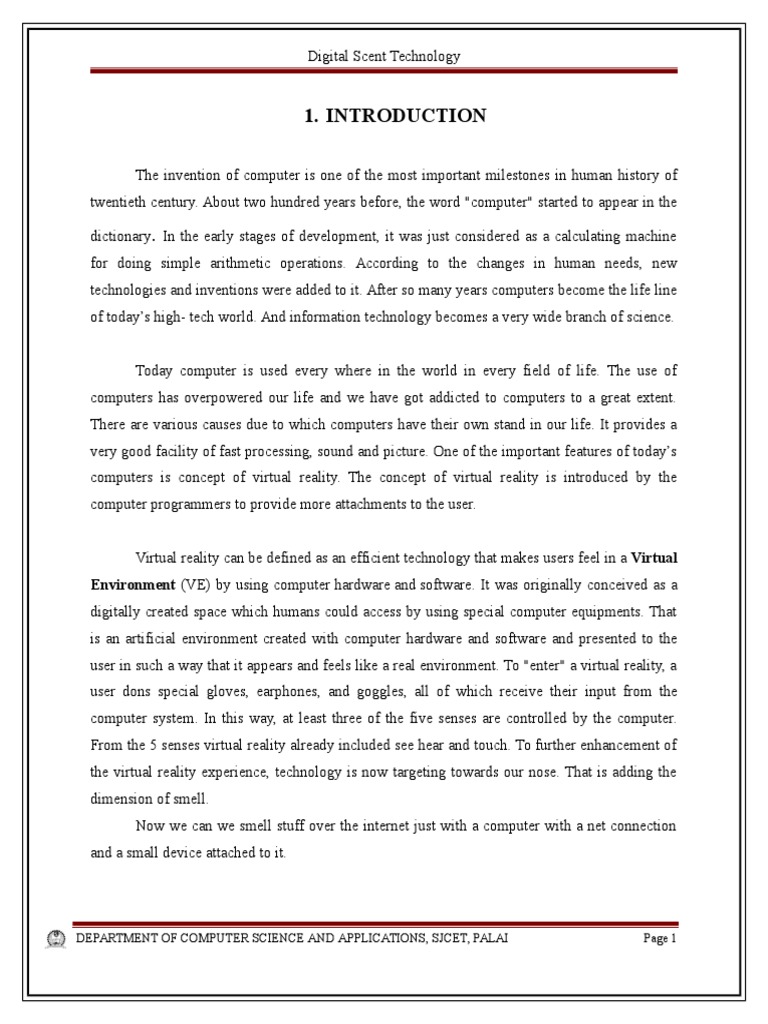 Digital Scent Technology (Digital Smell) | PDF | Odor | Digital Technology