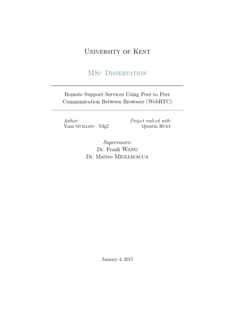 MSC Dissertation - Yann Guillon - WebRTC | PDF | Hypertext Transfer Protocol | Ajax (Programming)