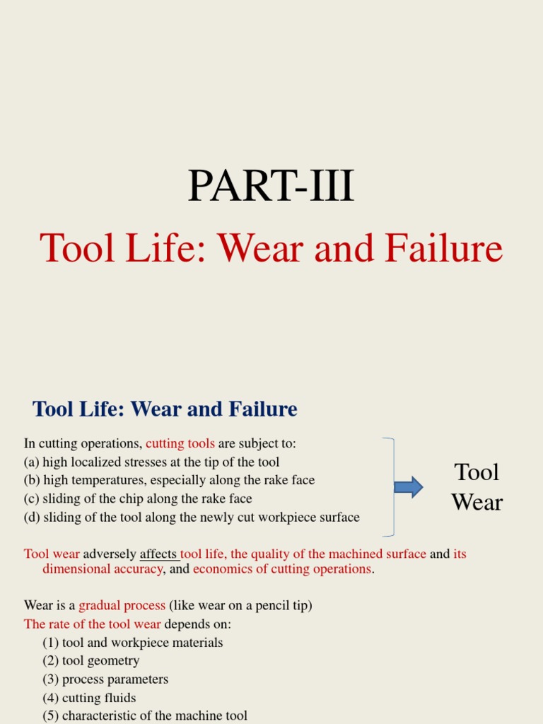 Tool Life Wear and Failure | Download Free PDF | Wear | Machining