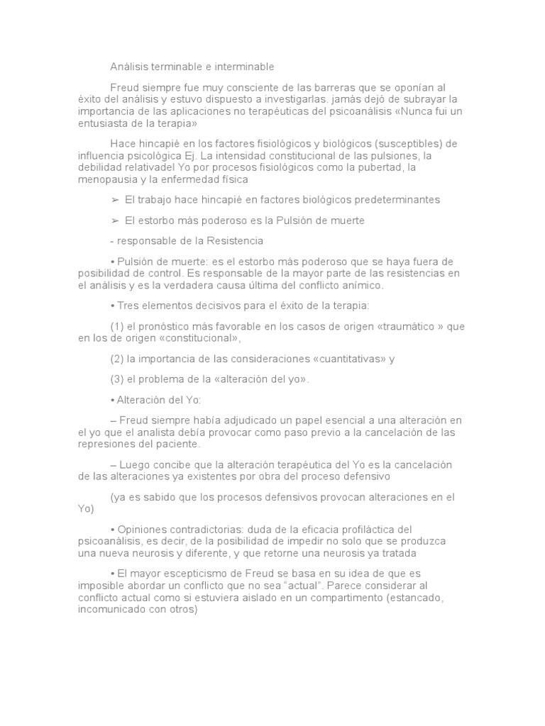Análisis Terminable e Interminable. S. Freud | PDF | Sigmund Freud ...