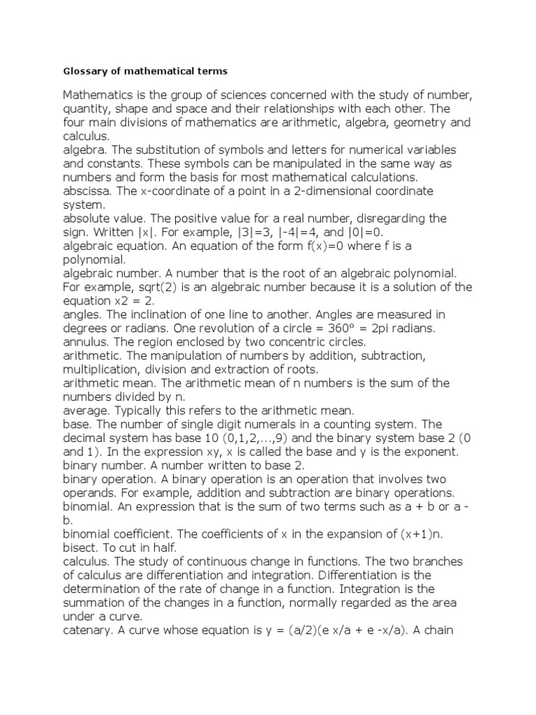 Mathematical Terms | Download Free PDF | Triangle | Trigonometric Functions