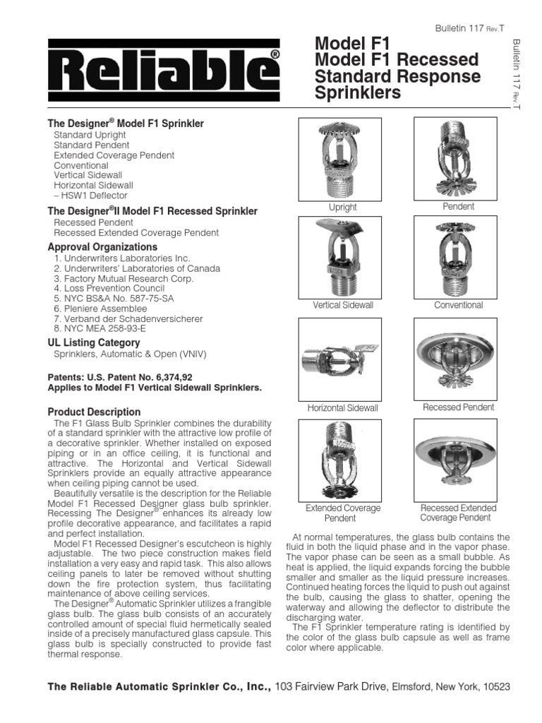 Sprinklers RELIABLE | Fire Sprinkler System | Building Engineering