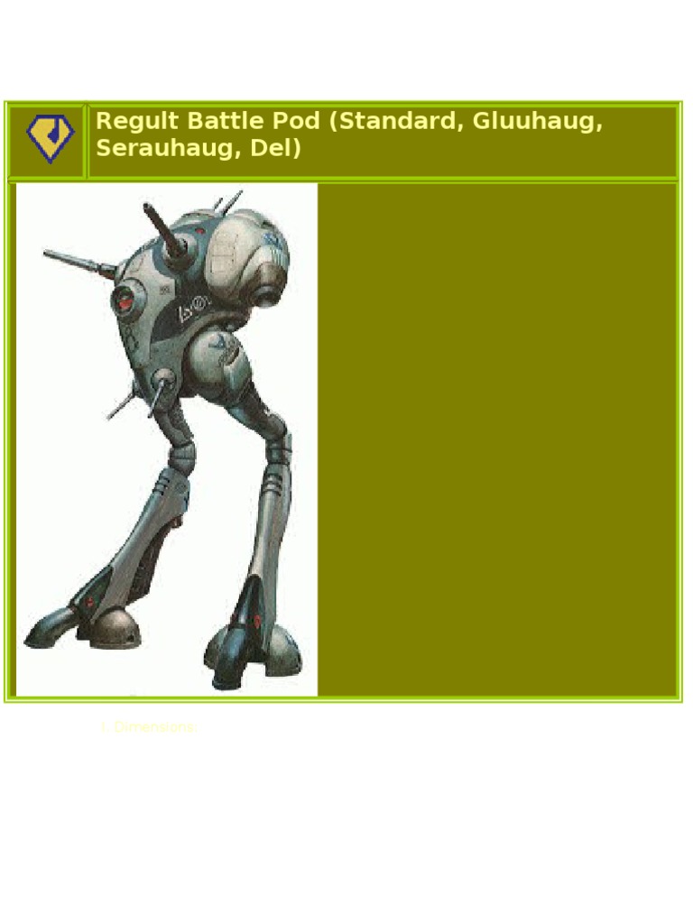 Regult Battle Pod | PDF | Infantry | Wars & Military
