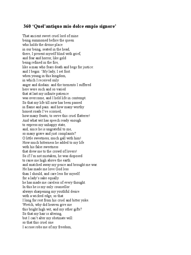 Petrarka - 360. Kancona (Eng.) | PDF