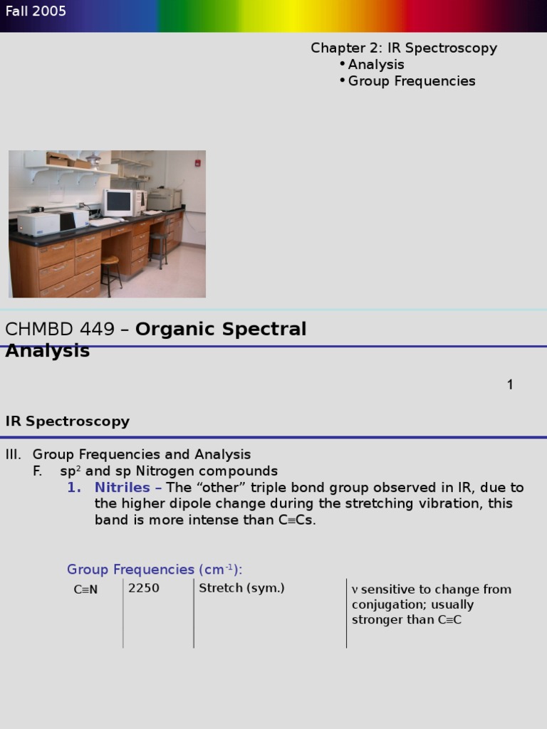CHMBD 449 - Organic Spectral: Analysis | PDF | Thiol | Functional Group