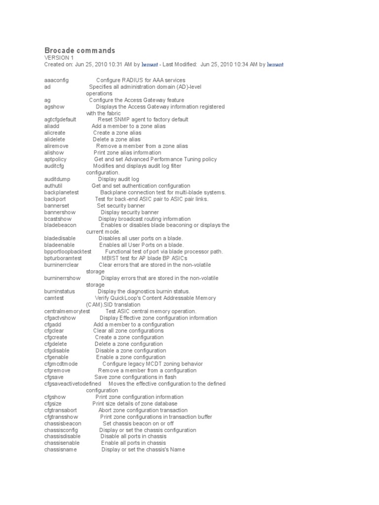 Brocade Commands: Hemant Hemant | PDF | Command Line Interface | Router (Computing)