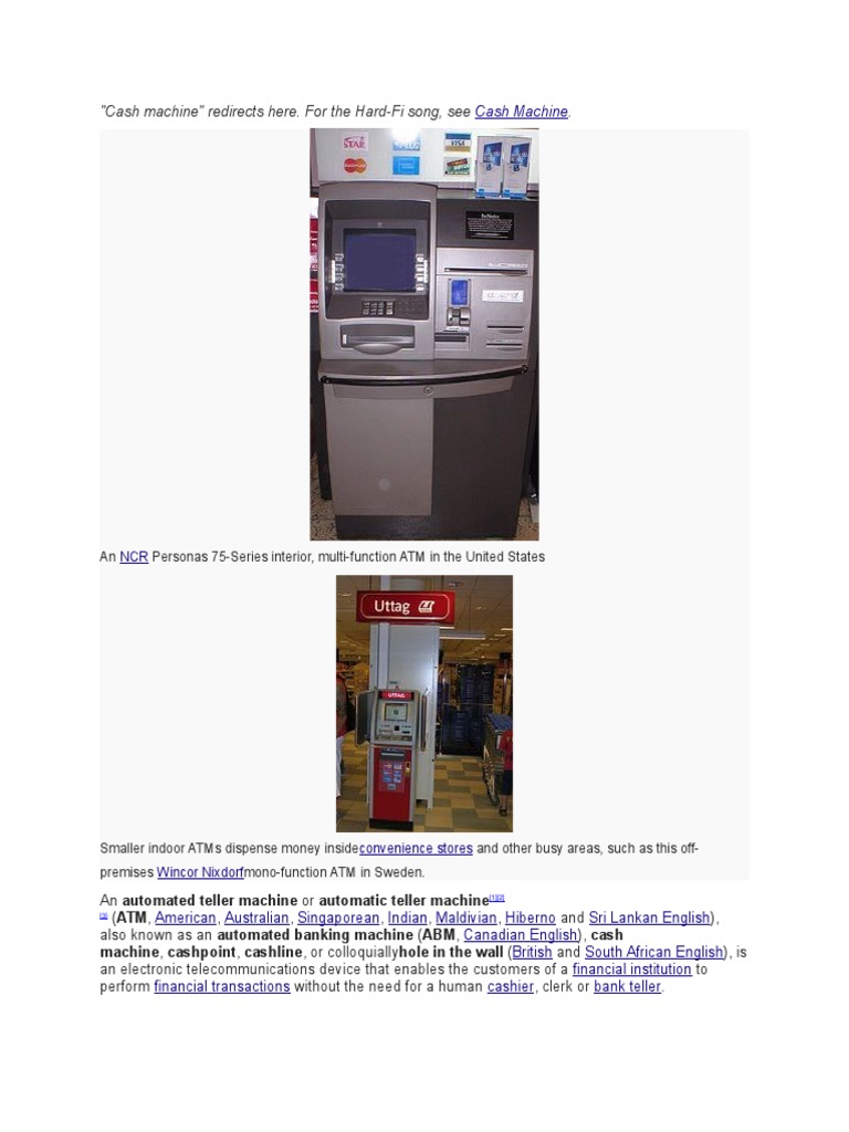 Automated Teller Machine | PDF | Automated Teller Machine | Emv