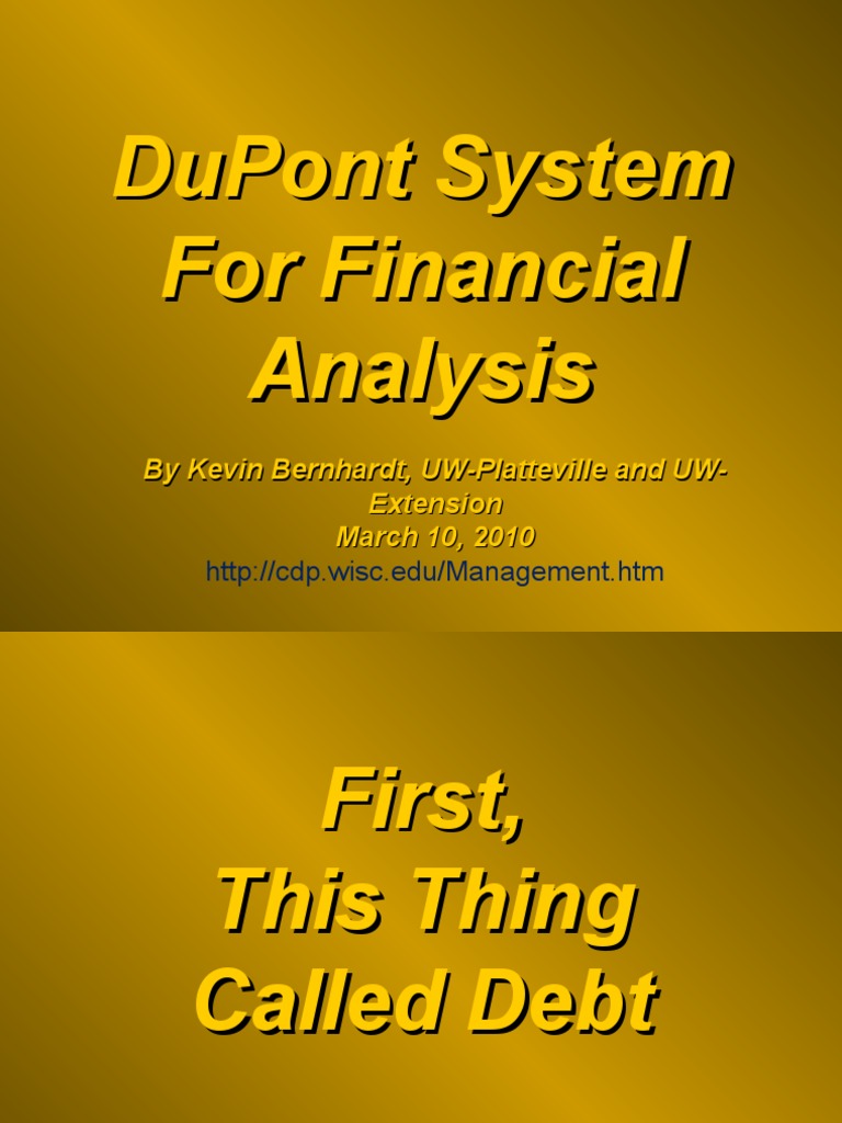 Dupont System For Financial Analysis | PDF | Revenue | Interest