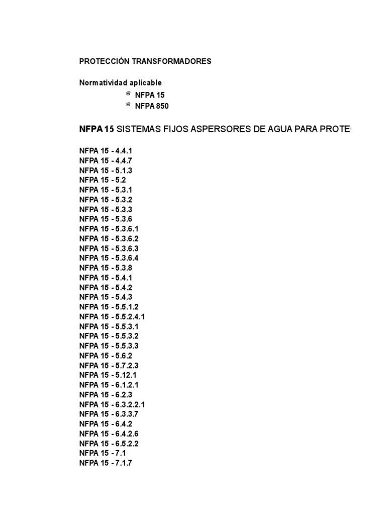 Nfpa 15 | PDF