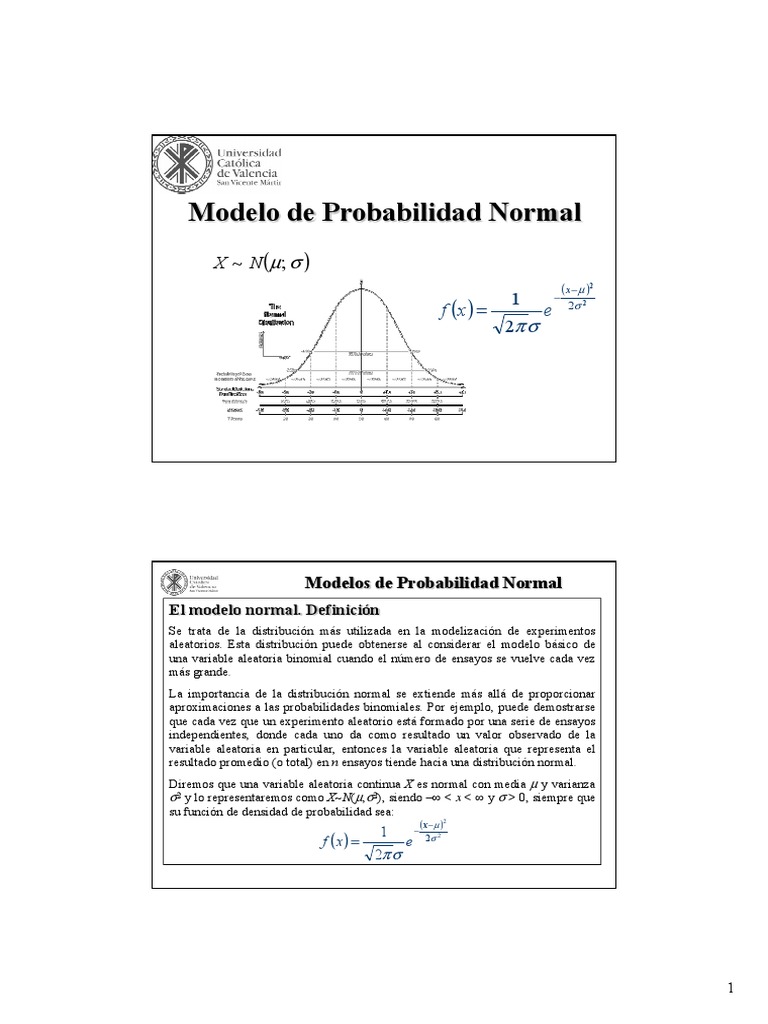 Modelo Normal | Descargar gratis PDF | Distribución normal | Diferencia
