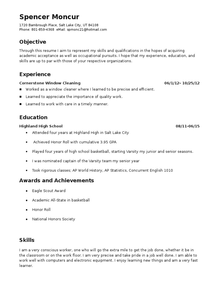 Spencer Resume | PDF | Career & Growth