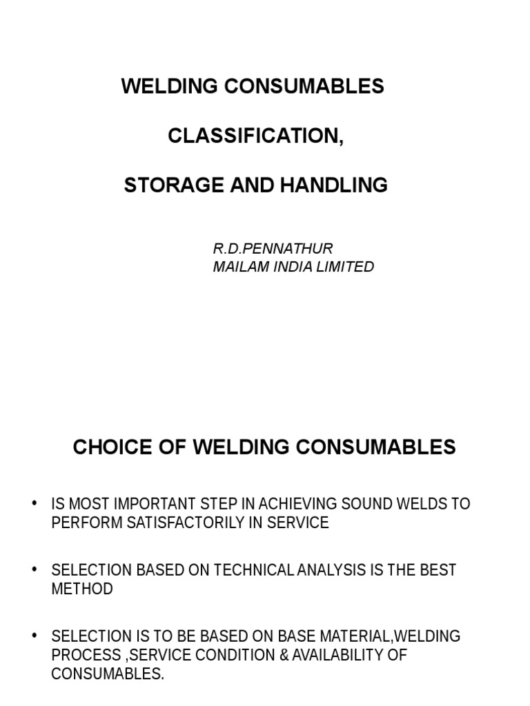 Welding Consumables: Types and Selection | PDF | Welding | Construction