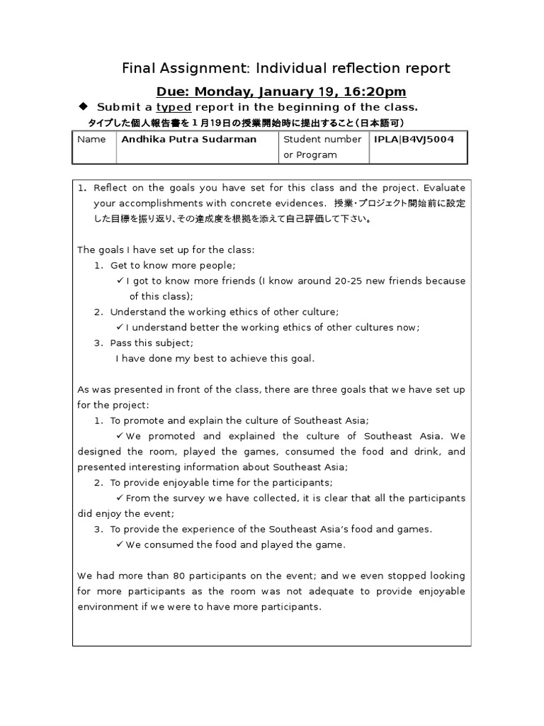 Individual Reflection Report | PDF | Cognition | Psychological Concepts