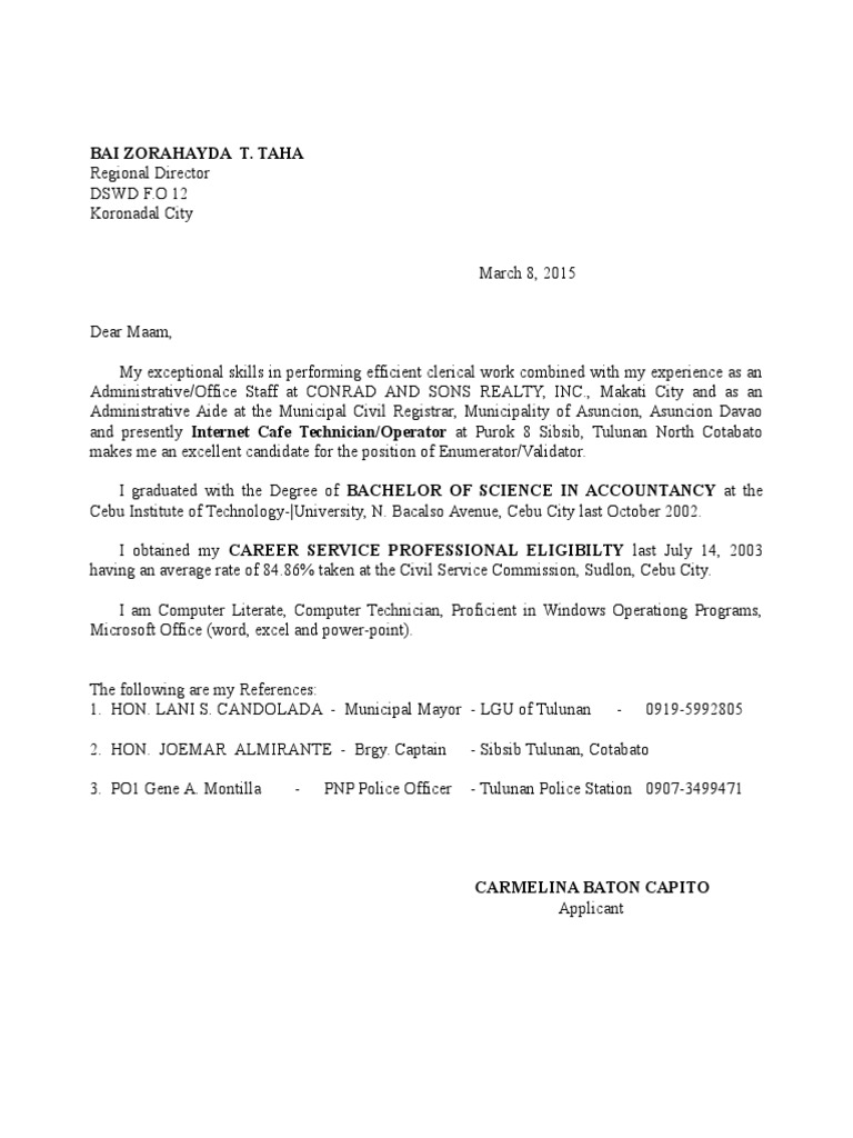 Application Letter | PDF