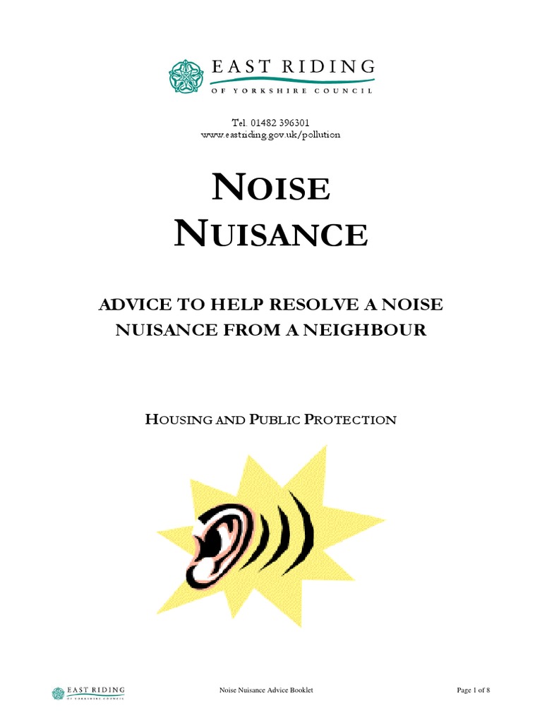 Noise Booklet | PDF | Nuisance | Noise