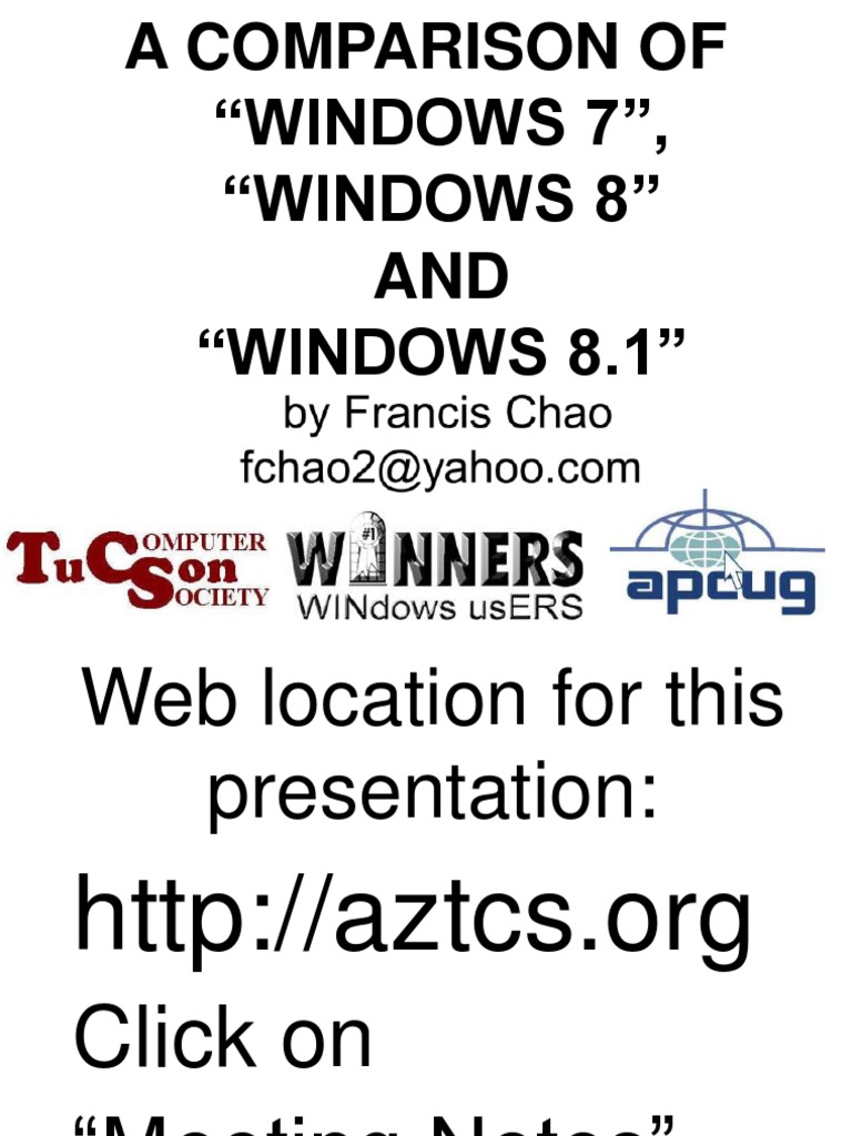 Comparison W7 W8 W8.1 | PDF | Hyper V | Windows 7