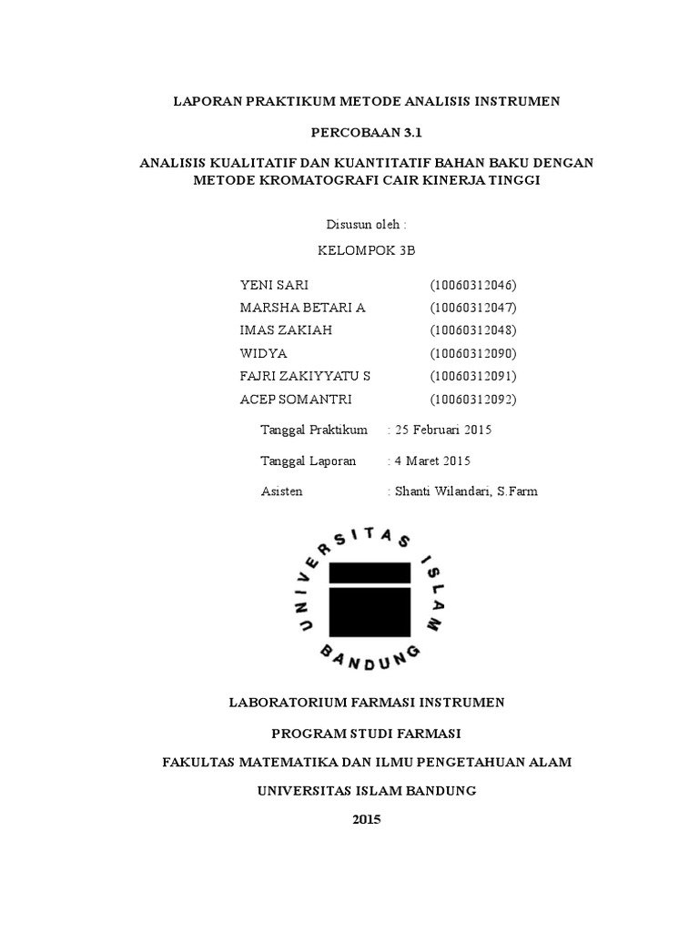 Analisis Kualitatif Dengan KCKT | PDF